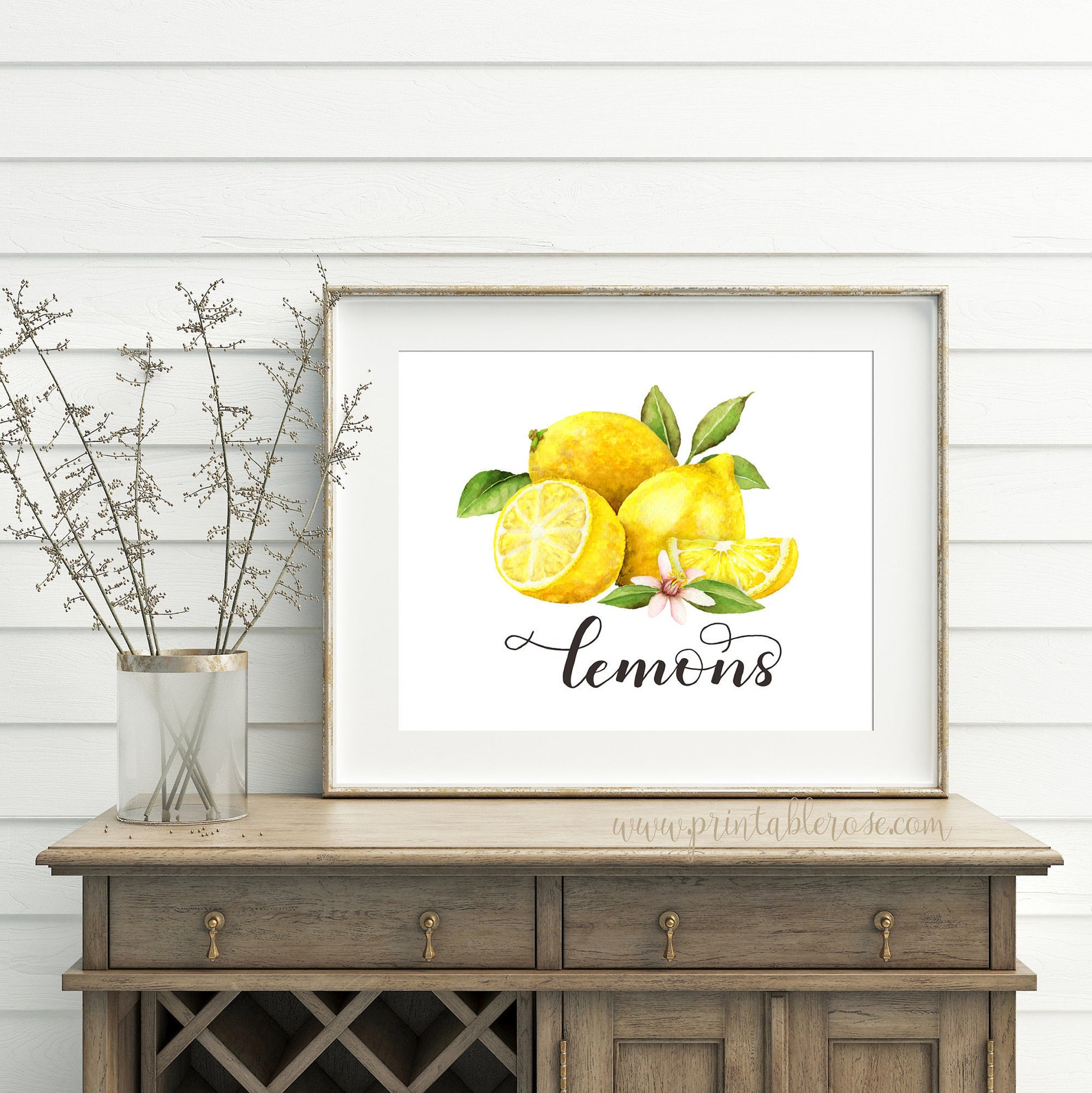 Lemon Print Farmhouse Kitchen Decor Kitchen Wall Decor | Etsy