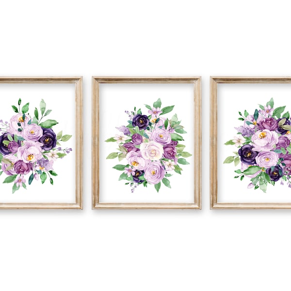 Purple Flower Print - Etsy