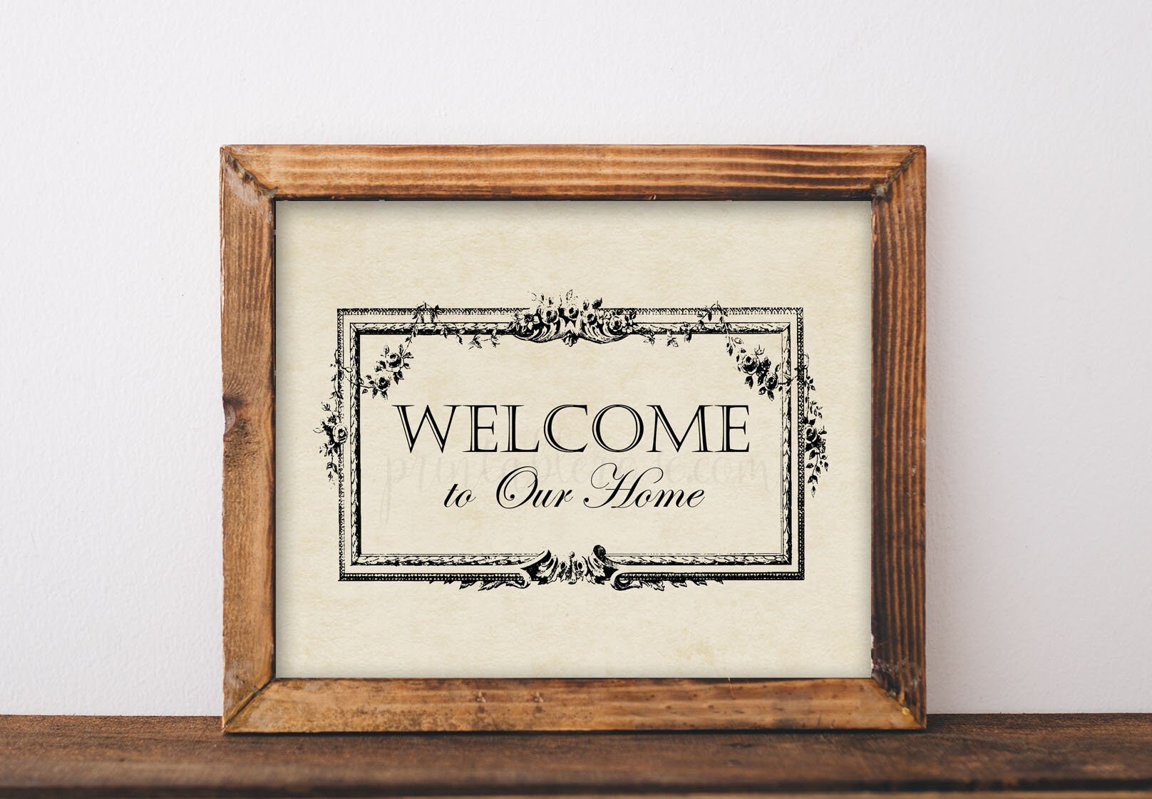 Welcome Sign Printable French Country Decor Aged Paper Vintage - Etsy