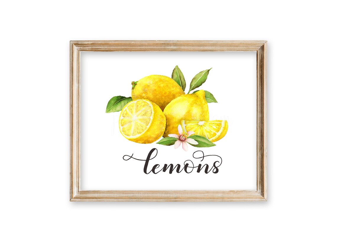 Lemon Print Farmhouse Kitchen Decor Kitchen Wall Decor - Etsy