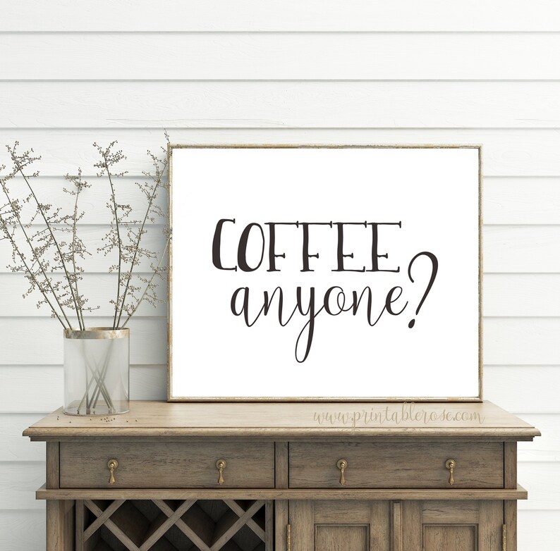 Coffee Anyone Sign Coffee Decor Farmhouse Kitchen Decor | Etsy