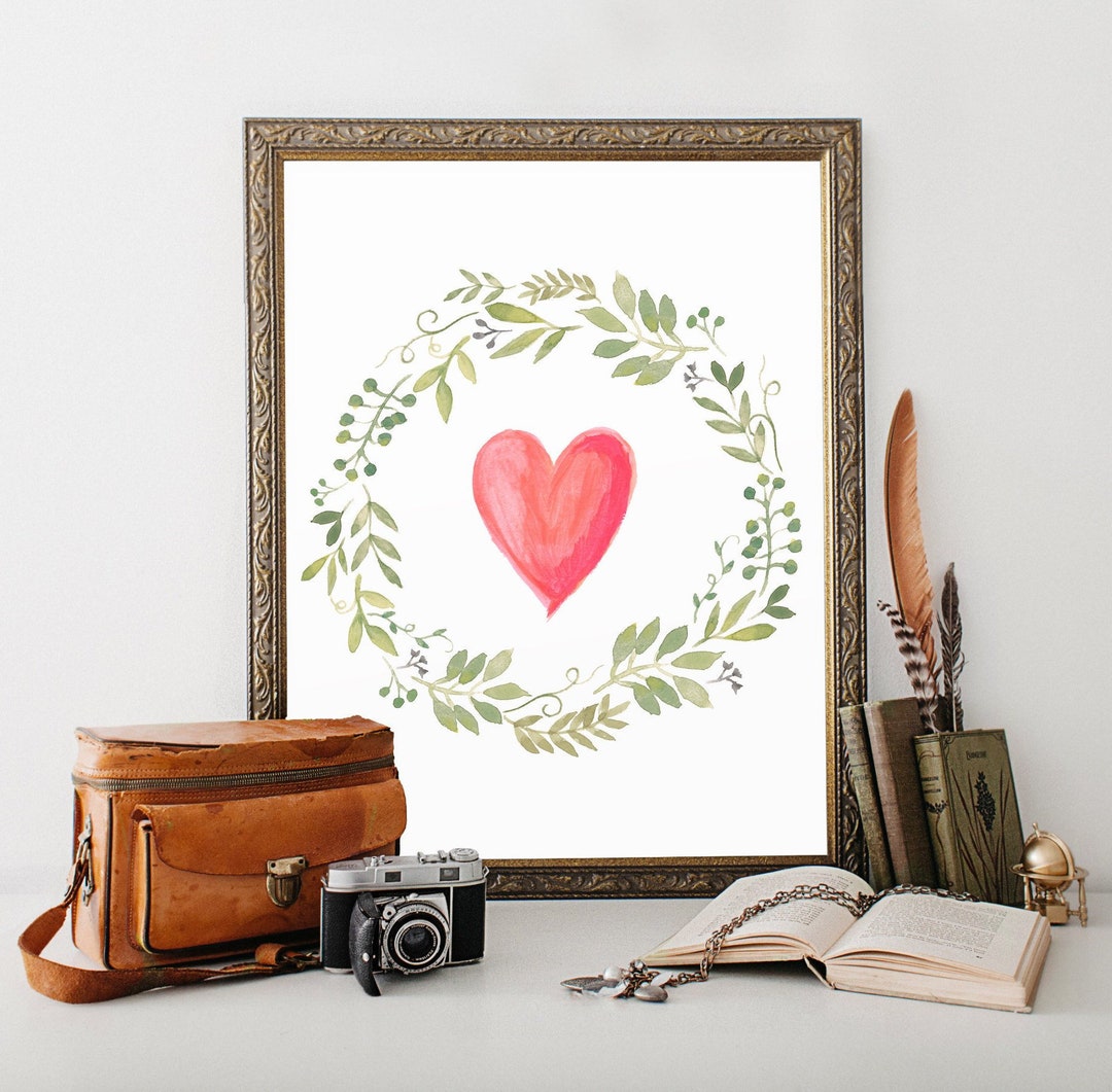 Heart Print Heart Printable Heart Painting Heart Art Heart - Etsy