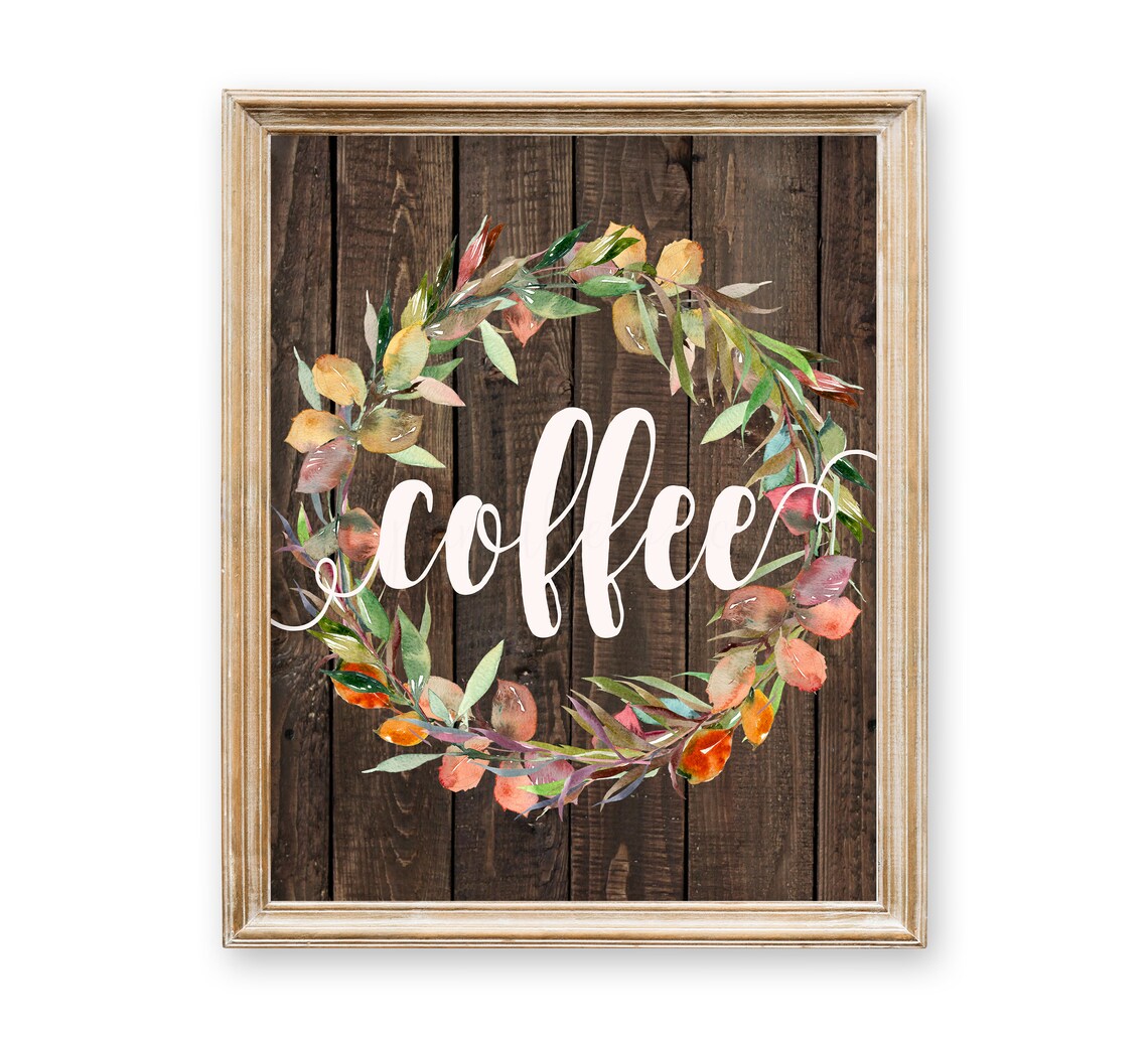 Coffee Sign Printable Coffee Print Kitchen Decor Digital | Etsy