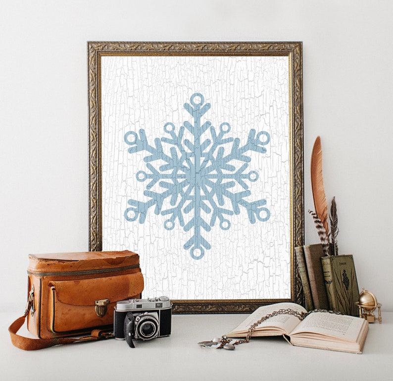 Snowflake Printable Printable Snowflake Wall Decor Wall - Etsy