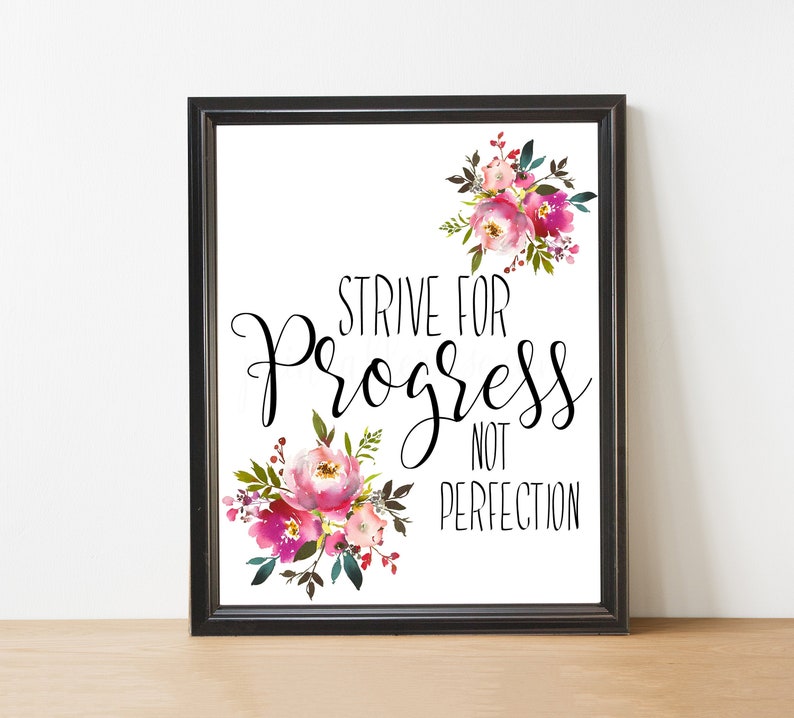 Progress Not Perfection Printable Motivating Quotes - Etsy