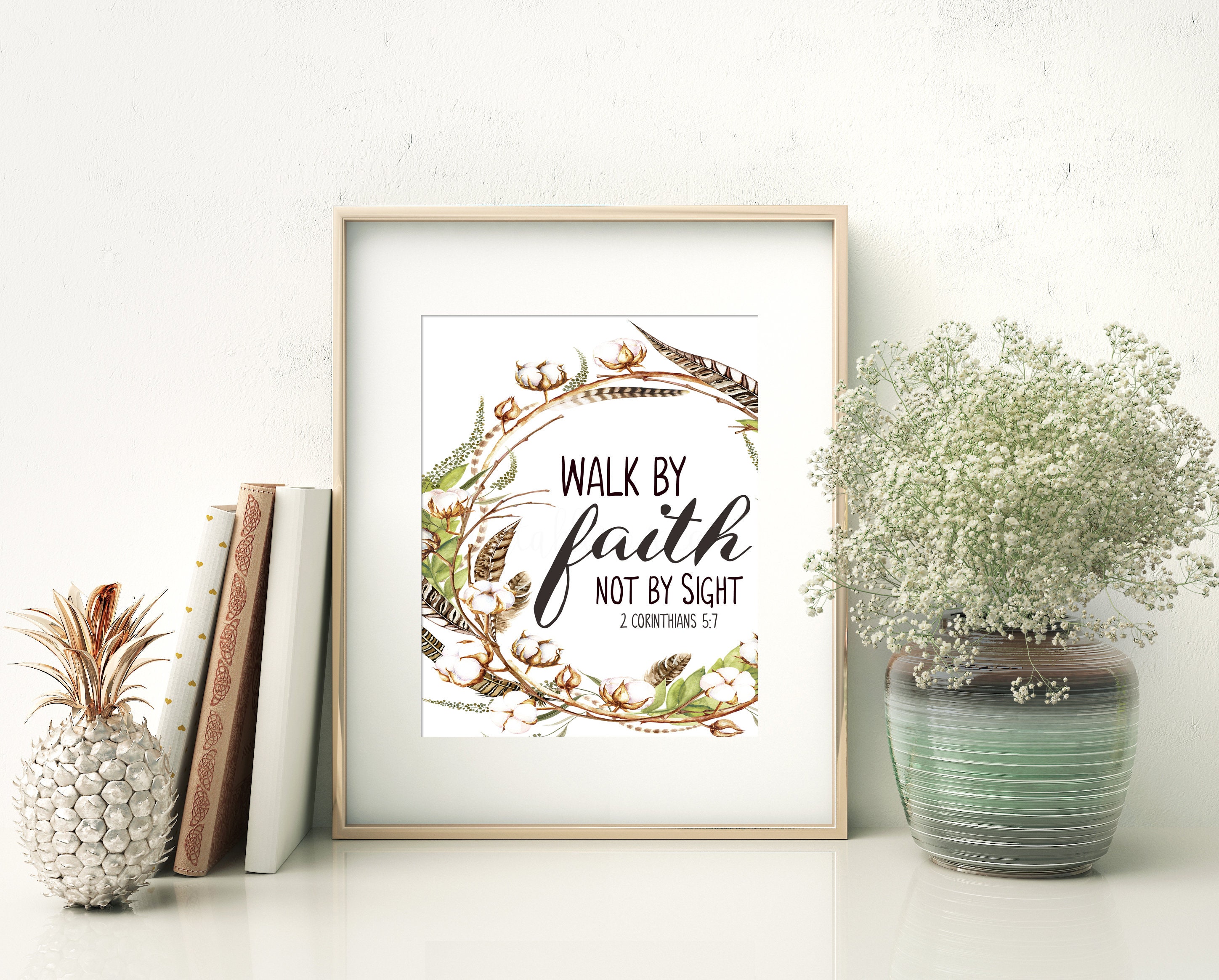 Walk by Faith Bible Verse Printable 2 Corinthians 5 7 Bible | Etsy