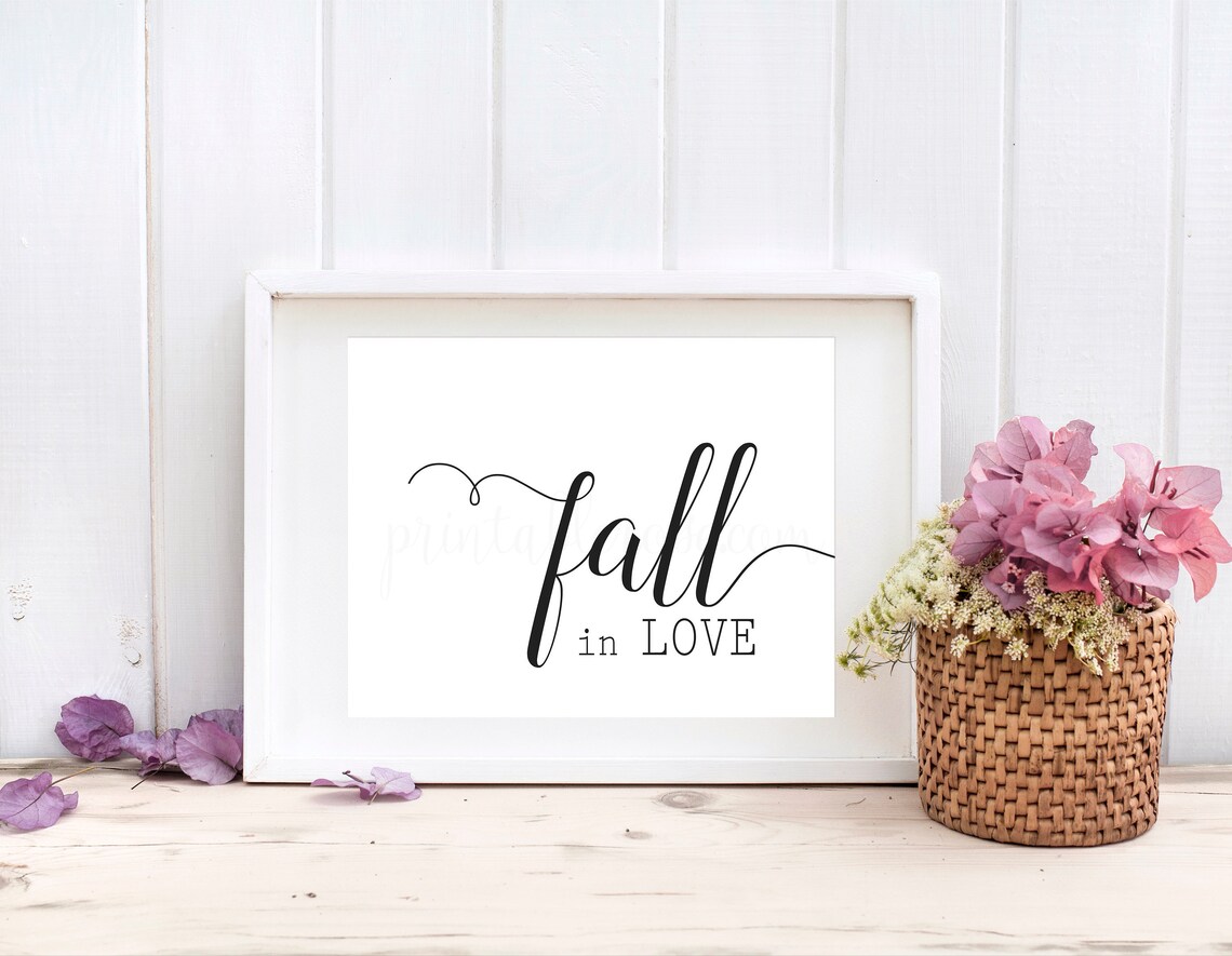 Fall in Love Printable Poster Fall in Love Sign Fall - Etsy