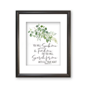Jeremiah 29 13, Bible Verse Wall Art, Printable Scripture Wall Art ...