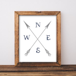 Compass Printable Compass Print Compass Wall Art Compass - Etsy