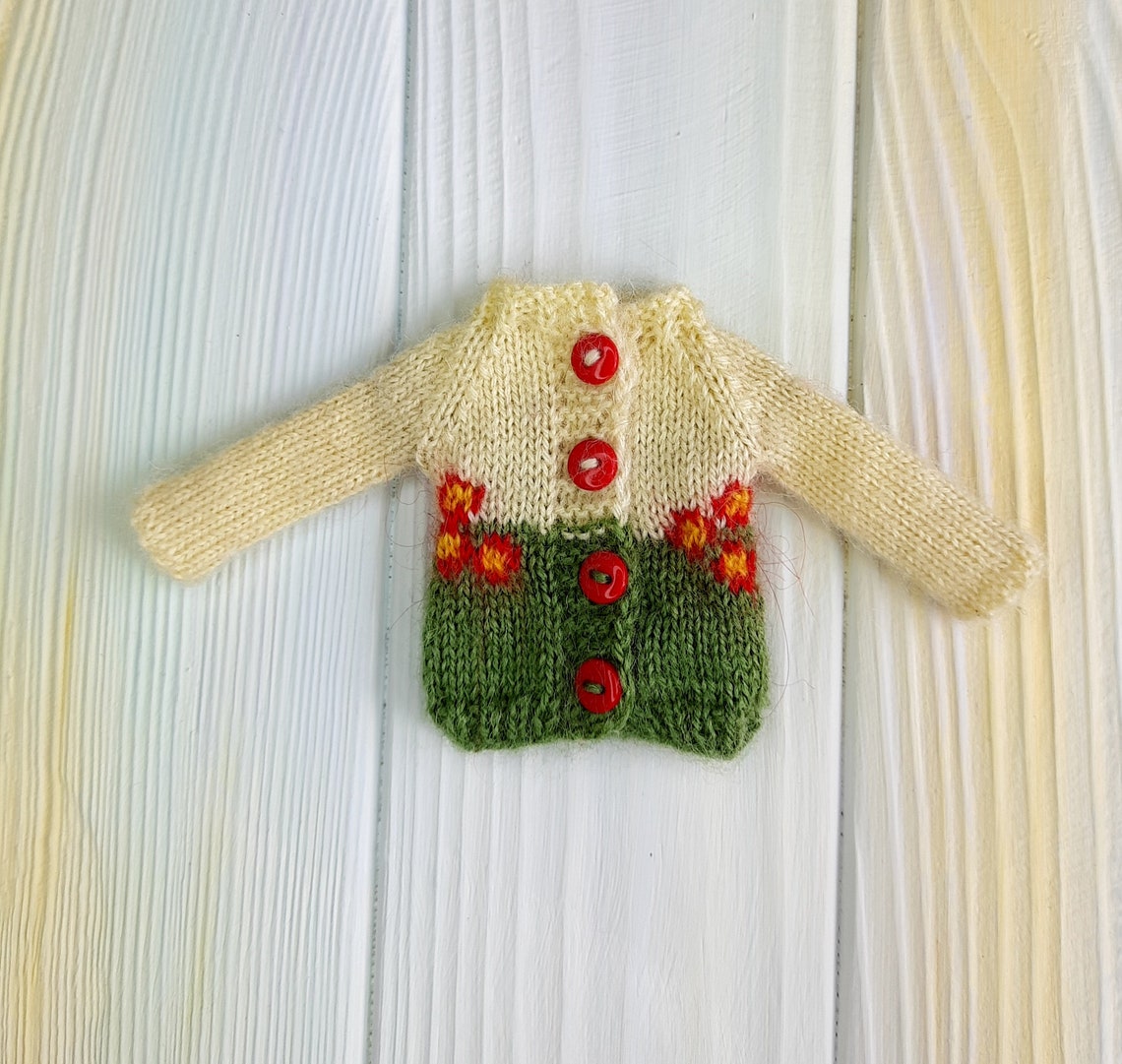 Blythe Easter Bunny Sweater Two Side Hand Knitted Cardigan for 1/6 Bjd ...