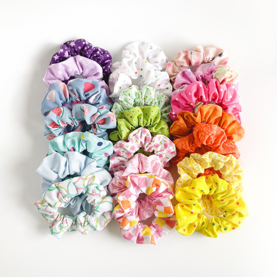 Handmade Cotton Scrunchies | Small Hair Ties for Kids - Etsy