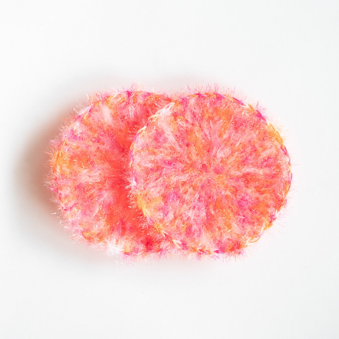 Pack of 2 Circle Dish Scrubby Korean Crocheted Scrubber Handmade ...