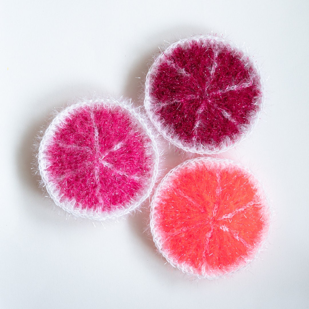 Round Double Layer Crochet Dish Scrubbies Circle Korean Crochet ...