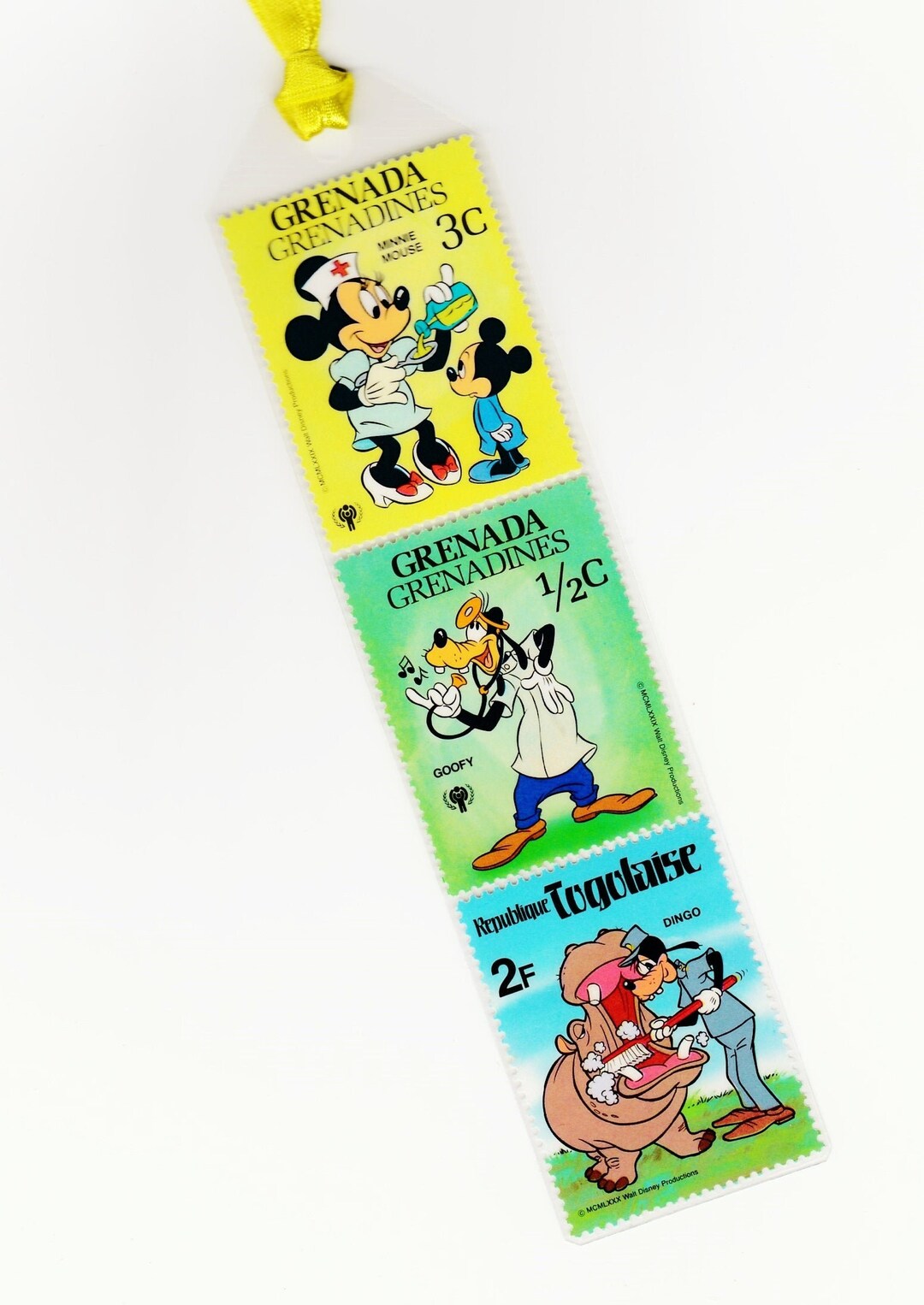 Disney-goofy-pluto-minnie Mouse Bookmark-laminated Plastic Postage ...