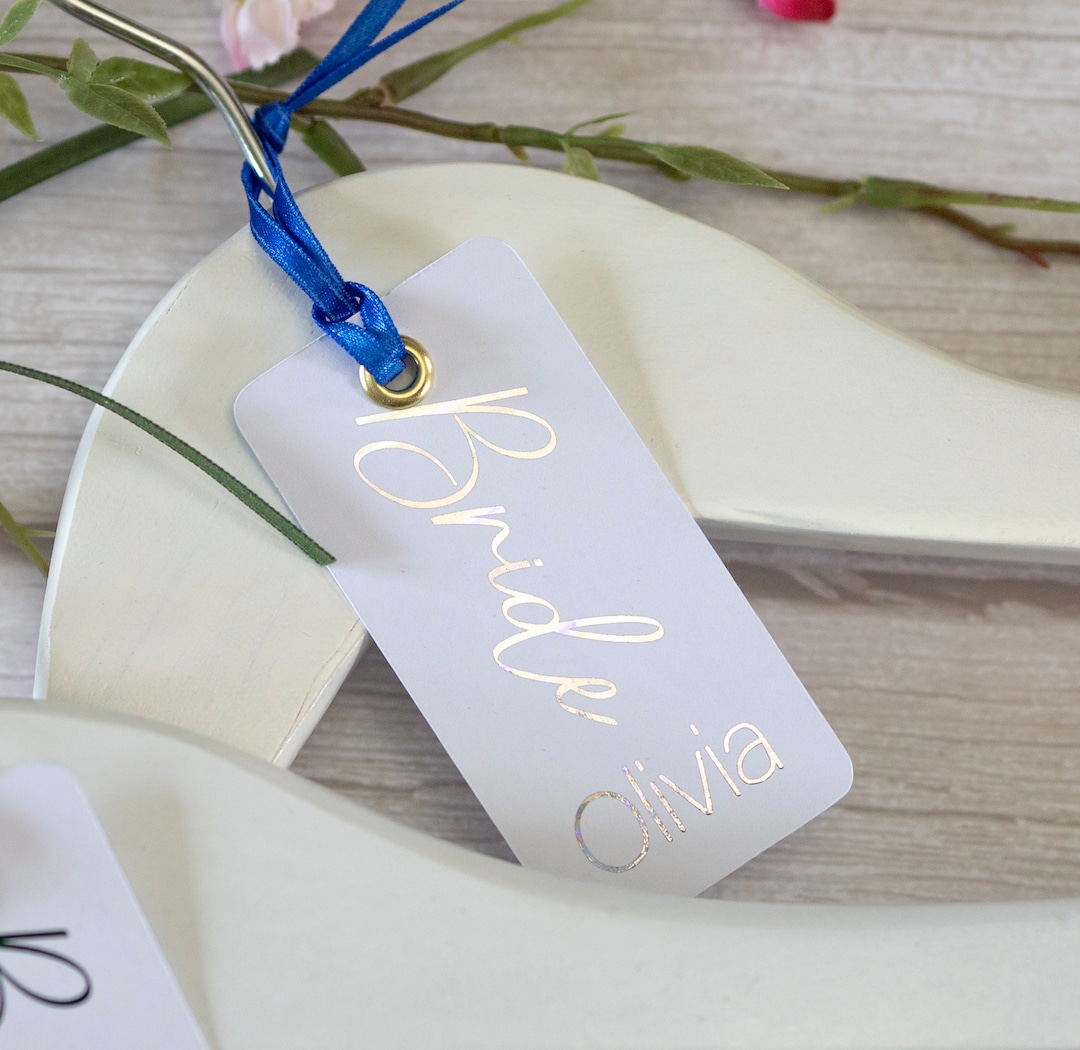 Hanger Tags for Wedding Hangers, Personalised With Real Foil, Bridal ...