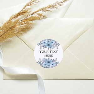 Blue Wedding Stickers, Wedding Labels, Floral Blue Stickers, Wedding ...