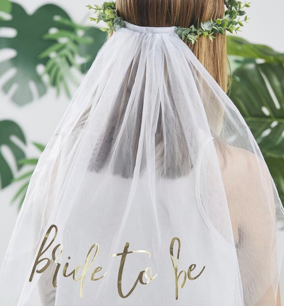 Hen Party Veil and Crown, Gold Hen Party Veil, Bachelorette Party ...