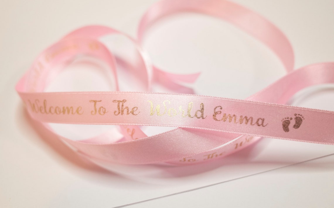 Baby Shower Personalised Ribbon, New Baby Ribbon, Baby Shower Gift Wrap ...