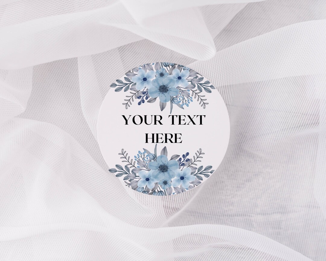Blue Wedding Stickers, Wedding Labels, Floral Blue Stickers, Wedding ...