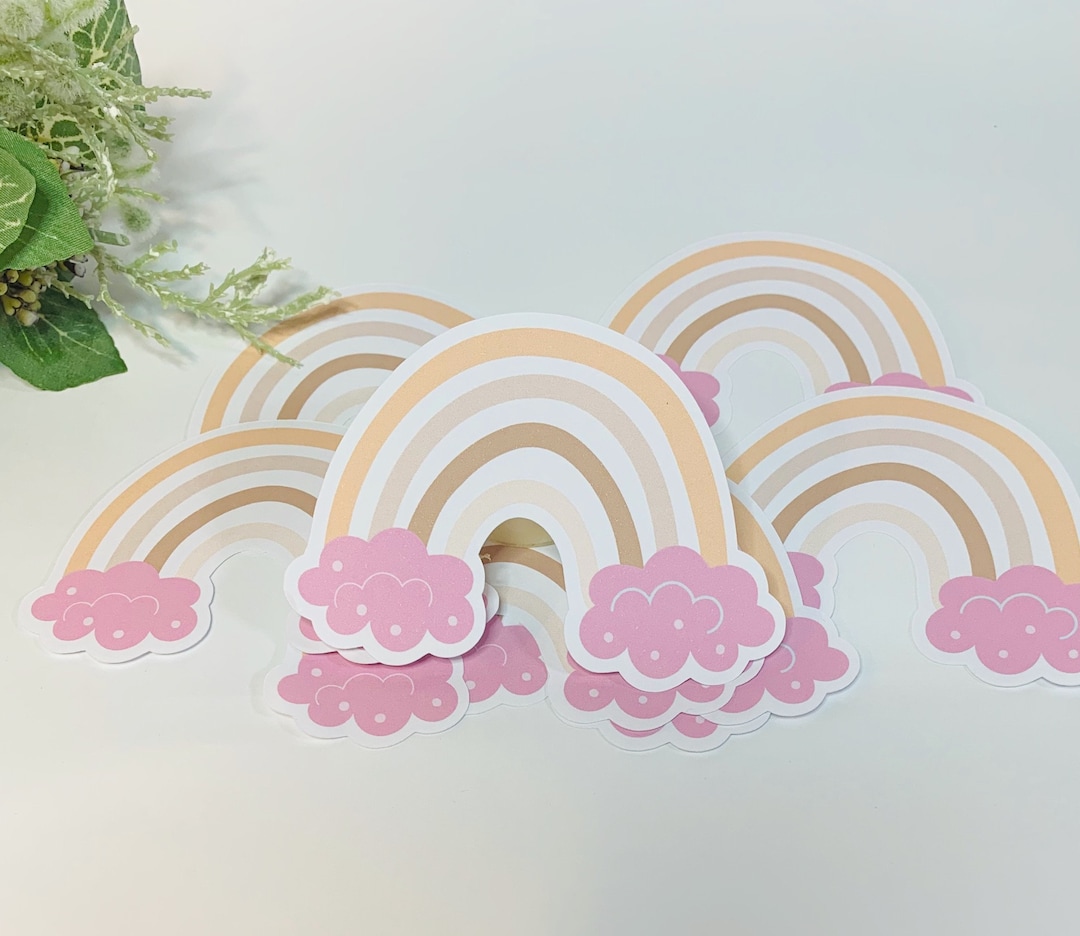Rainbow Cloud Stickers, Rainbow Labels, Envelope Seals, 8 Stickers ...