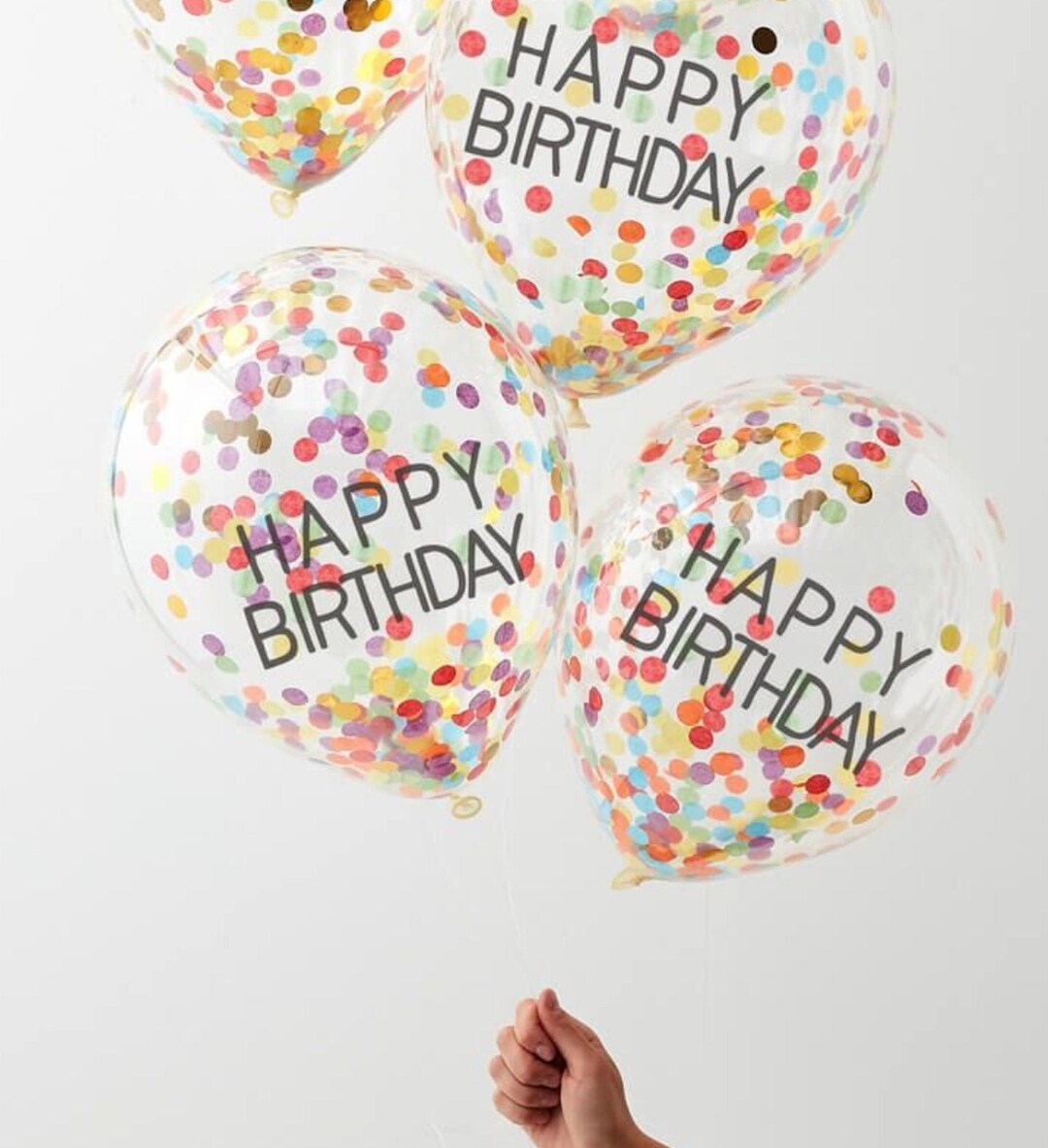 Happy Birthday Balloons, Rainbow Balloons, Party Decorations, Confetti ...