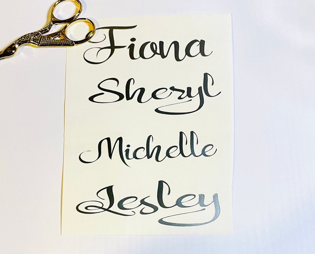 Personalised Name Vinyl Decal, Custom Name Vinyl Stickers, Wedding ...