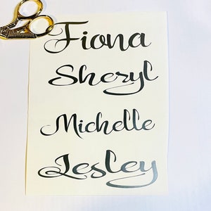 Personalised Name Vinyl Decal, Custom Name Vinyl Stickers, Wedding ...