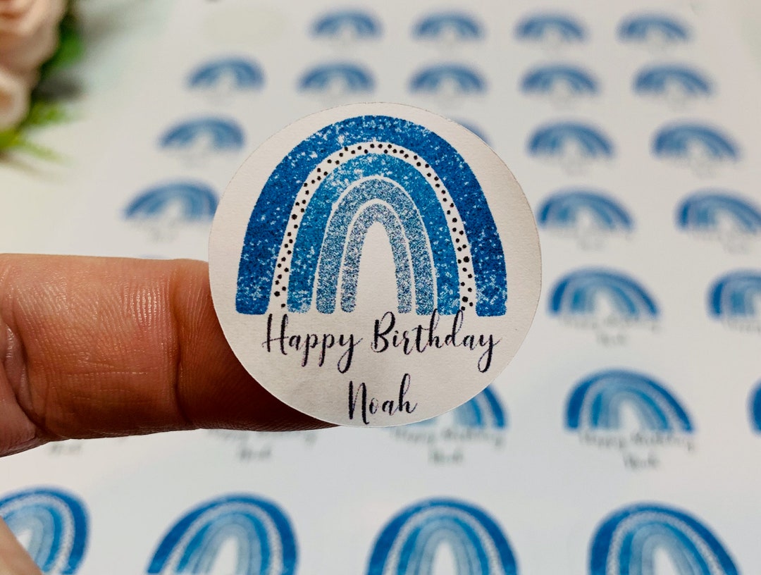 Happy Birthday Stickers, Personalised Rainbow Sticker Sheets, Bag ...
