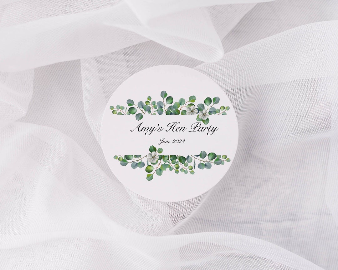 Eucalyptus Name Stickers, Confetti Stickers, Custom Wedding Labels ...