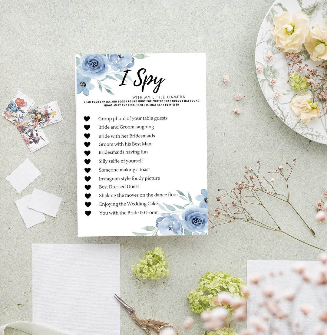 Wedding I Spy Game Wedding Table Activity Ice Breaker Wedding Day Games ...