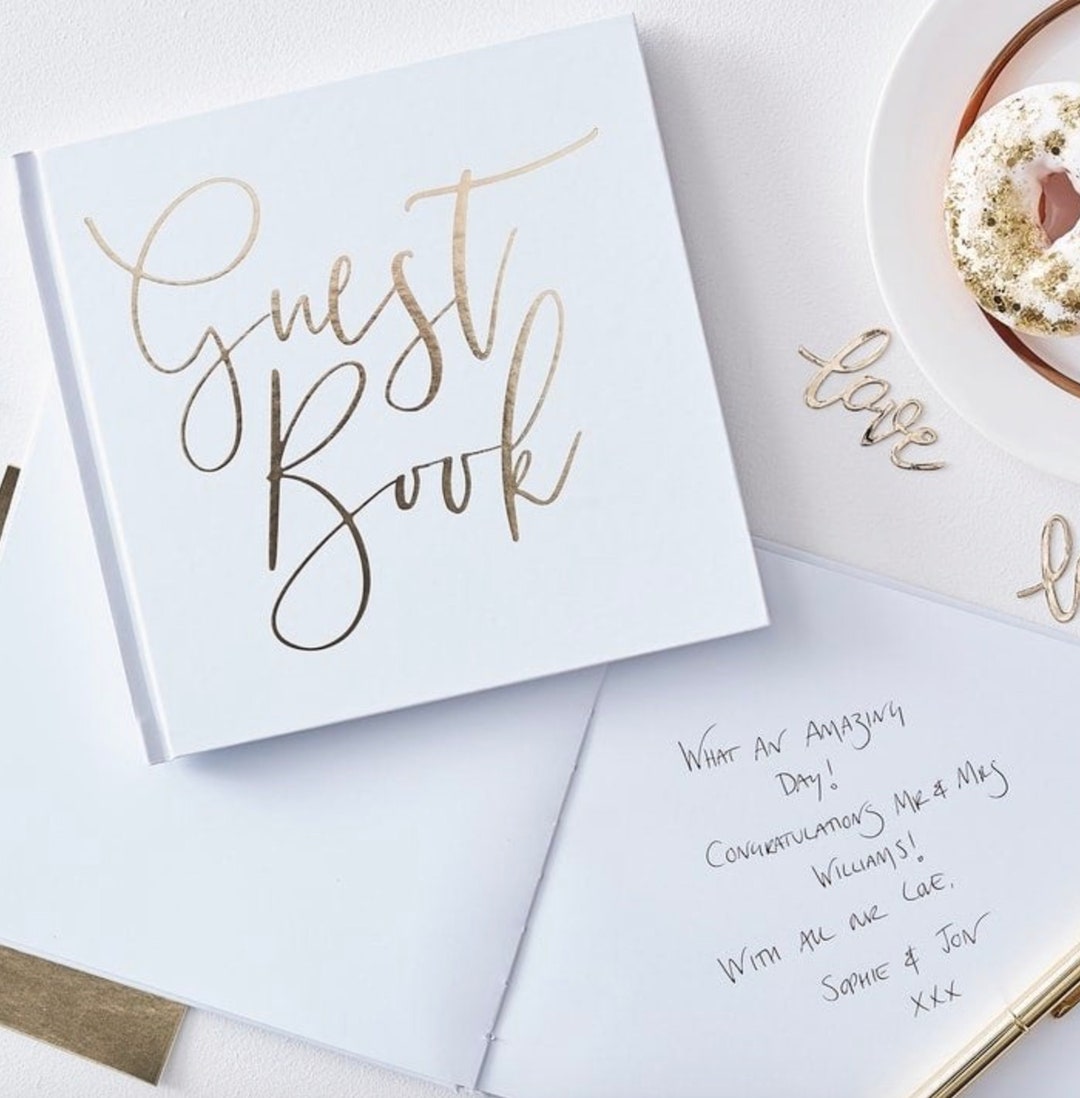 White Wedding Guest Book, Wedding Keepsake, Wedding Memories - Etsy