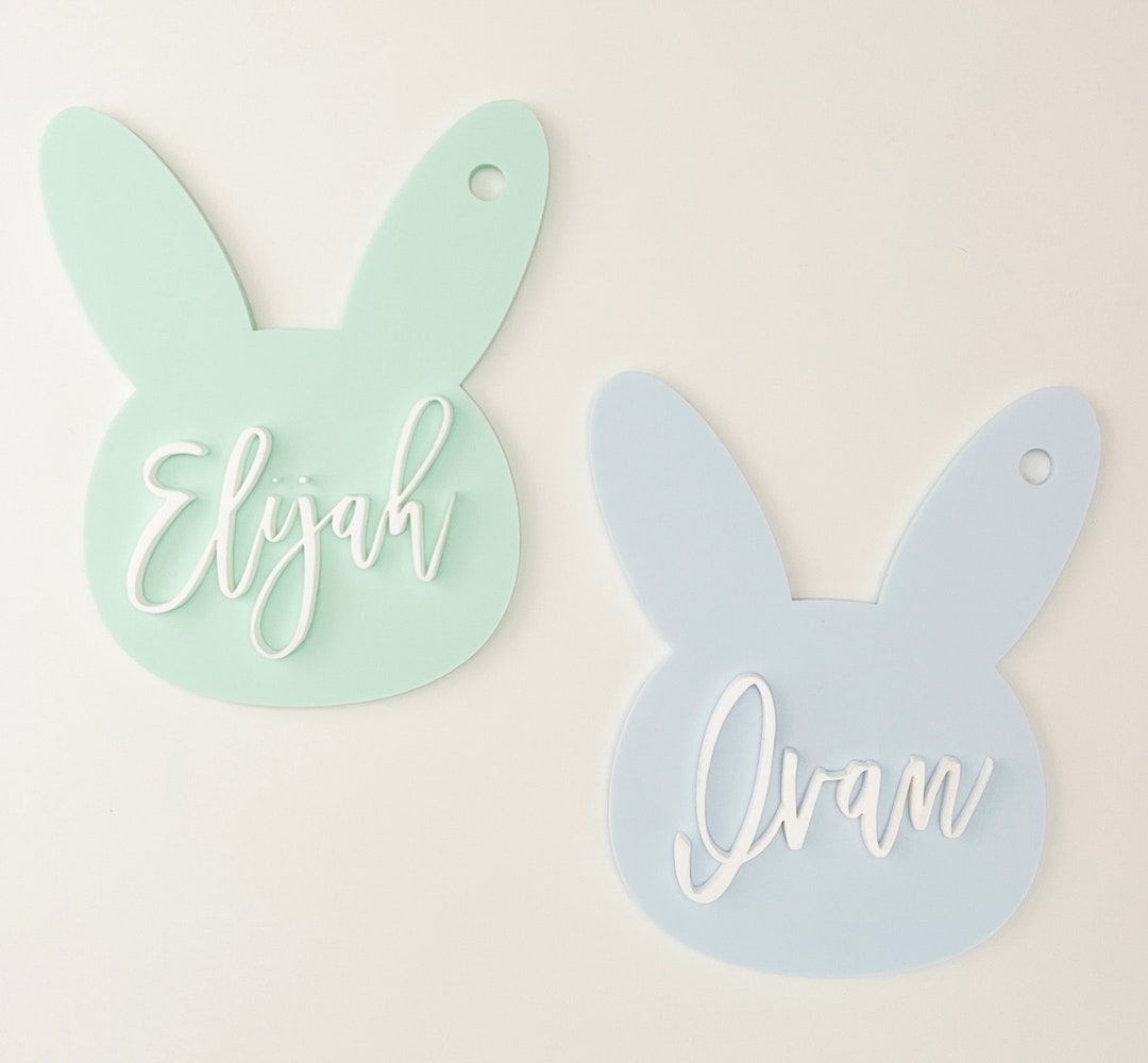 Easter Bunny Basket Name Tag Easter Name Tag Custom Easter Tag Bunny ...