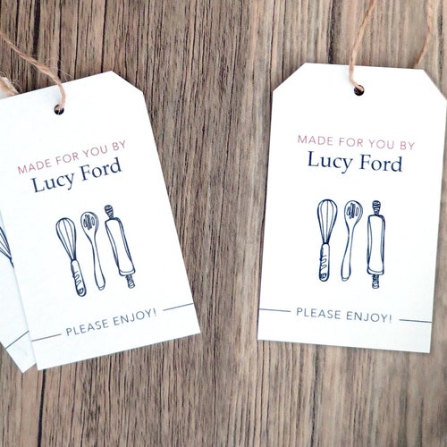 Baked Goods Tag / Custom Product Tags Made With Love Baked | Etsy