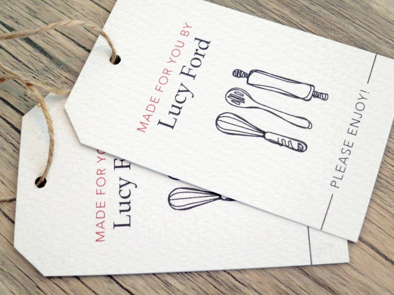 Baked Goods Tag / Custom Product Tags Made With Love Baked | Etsy