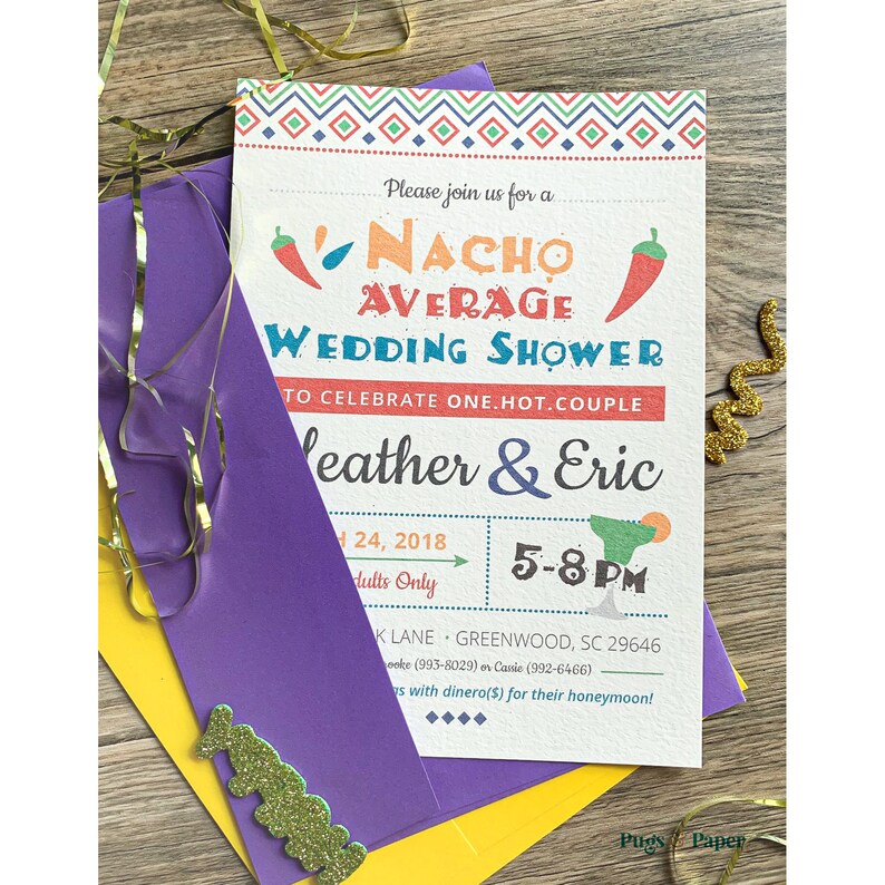 Nacho Average Couples Shower Invitation Fiesta Co-Ed Shower | Etsy
