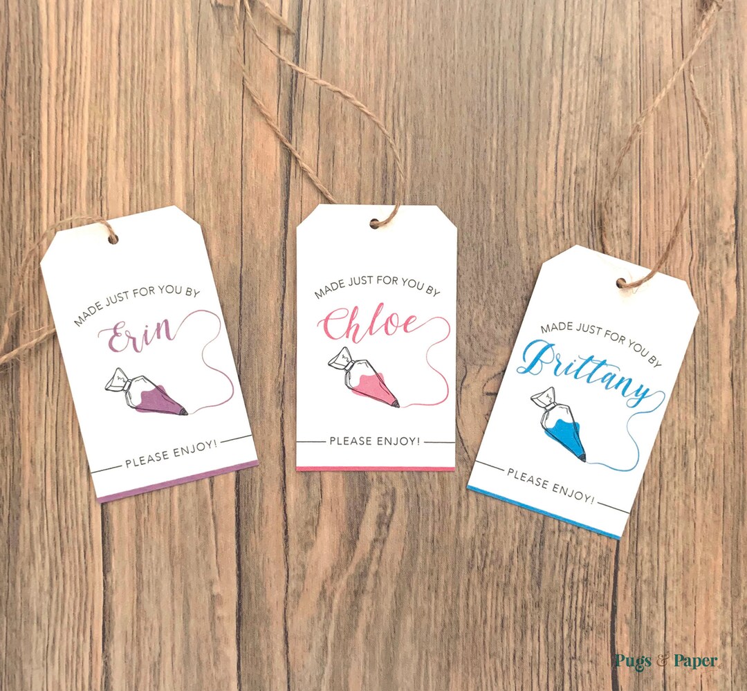 Custom Piping Tag / Baked Goods Tag / Personalized Product Tags, Made ...