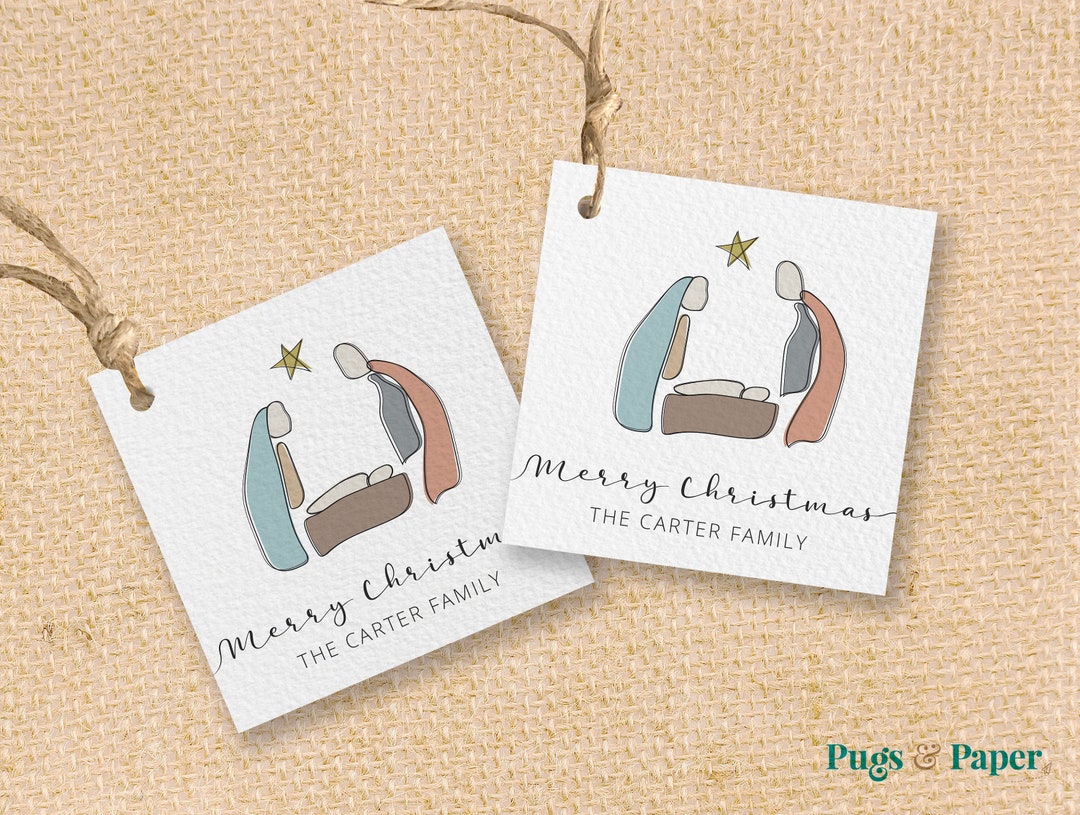 Set of 20 - Custom Nativity Christmas Gift Tags / Christian ...
