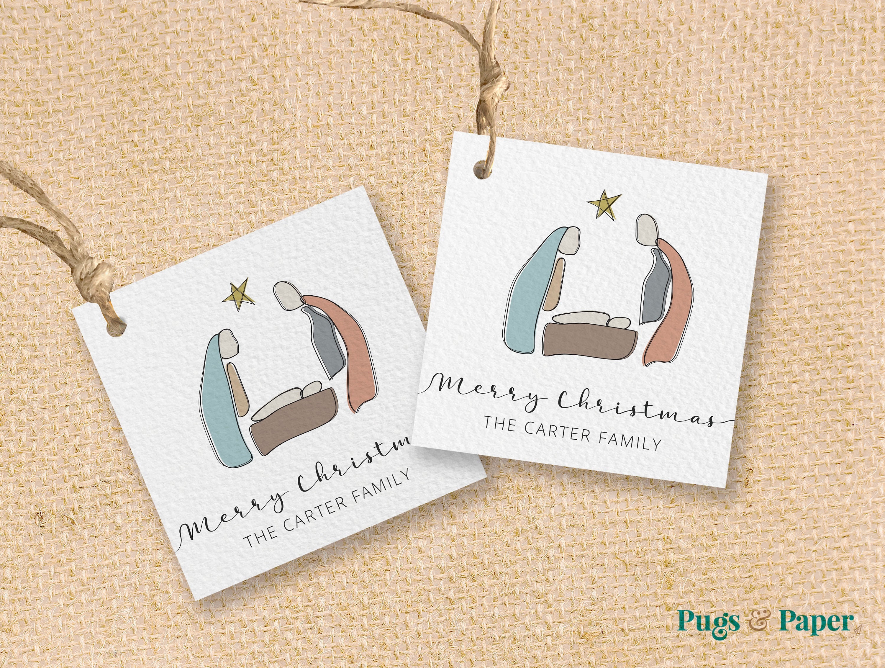 Set of 20 Custom Nativity Christmas Gift Tags / Christian - Etsy