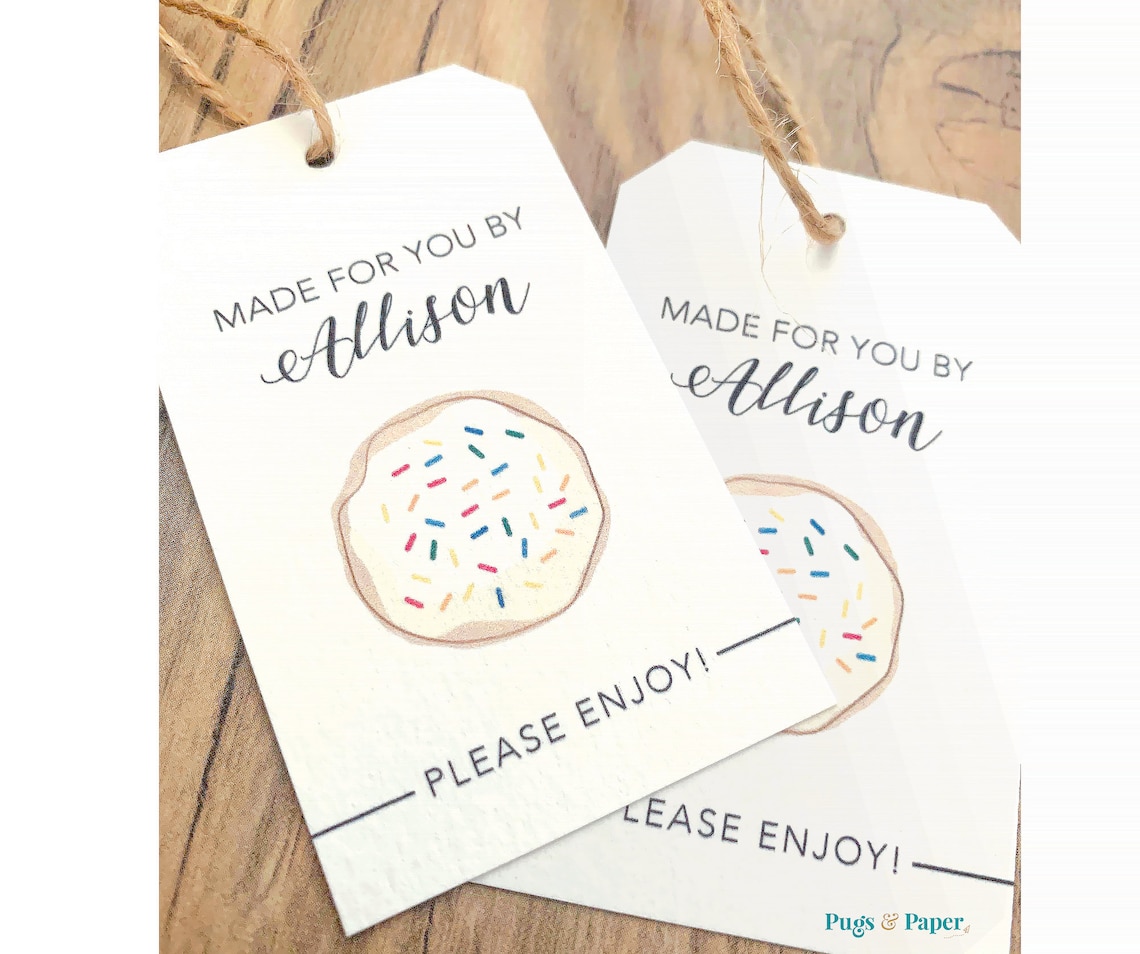 Baked Goods Tag / Sugar Cookie Tag/ Personalized Product Tags | Etsy