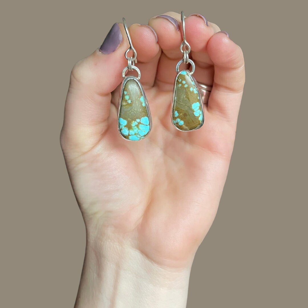 Royston Turquoise || Tear Drop Earrings || Turquoise Drop Earrings - Etsy