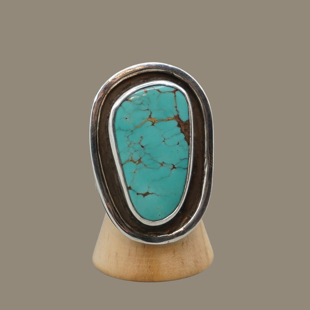 Royston Turquoise Statement Ring Gem Stone Ring - Etsy