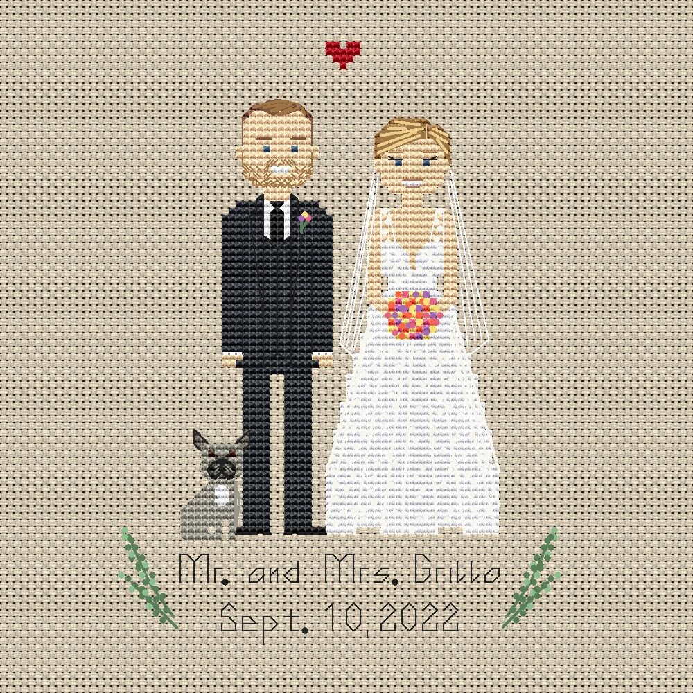 Custom Wedding Cross Stitch Pattern PDF Wedding Gift - Etsy