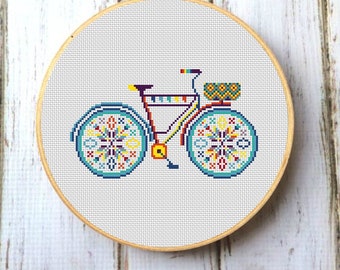 Bicycle Cross Stitch - Etsy