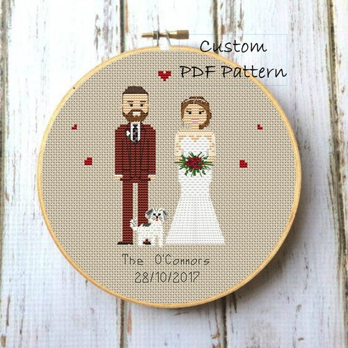 Custom Cross Stitch Wedding PDF Pattern Wedding Gift Custom - Etsy
