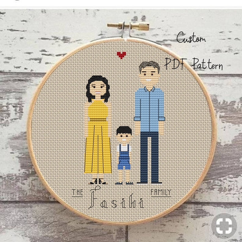 Cute Couple Cross Stitch Pattern PDF Personalized Wedding - Etsy