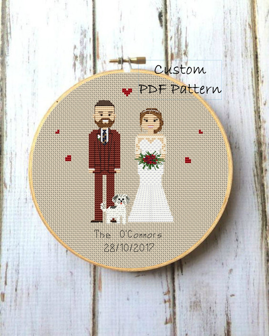 Custom Wedding Cross Stitch Pattern PDF Wedding gift | Etsy