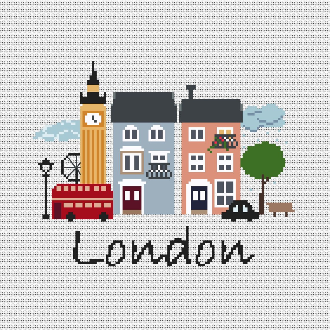 London Cross Stitch Pattern Modern Cross Stitch Pattern Big - Etsy UK