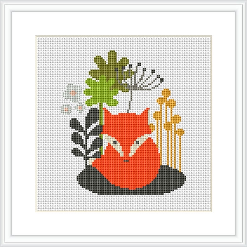 Fox Cross Stitch Pattern Counted Cross Stitch Pattern Modern - Etsy