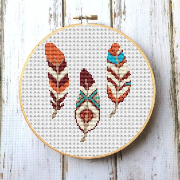 Feather Cross Stitch - Etsy