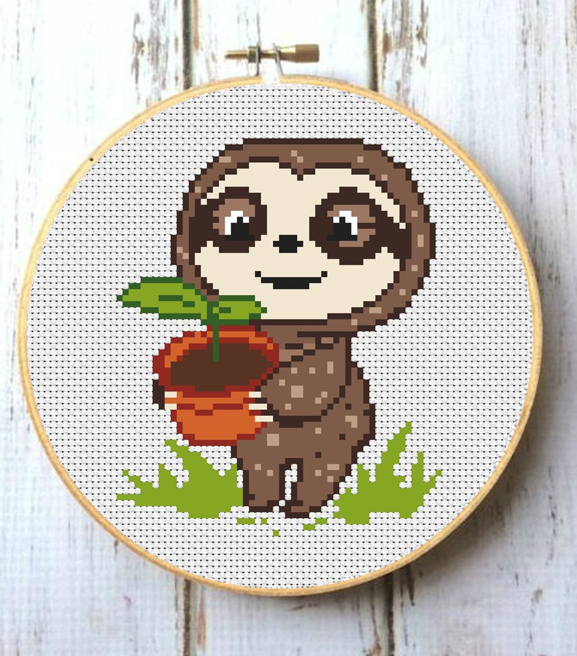 Sloth Cross Stitch Pattern Animal Cross Stitch Embroidery - Etsy